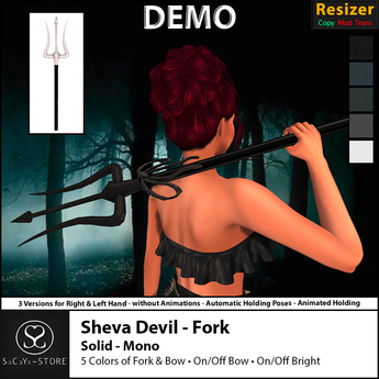 Second Life Marketplace - SaCaYa - Sheva Devil - Fork - Solid - Mono DEMO